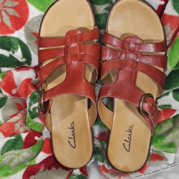 Clarks | Shoes | Clarks Red Sandals | Poshmark
